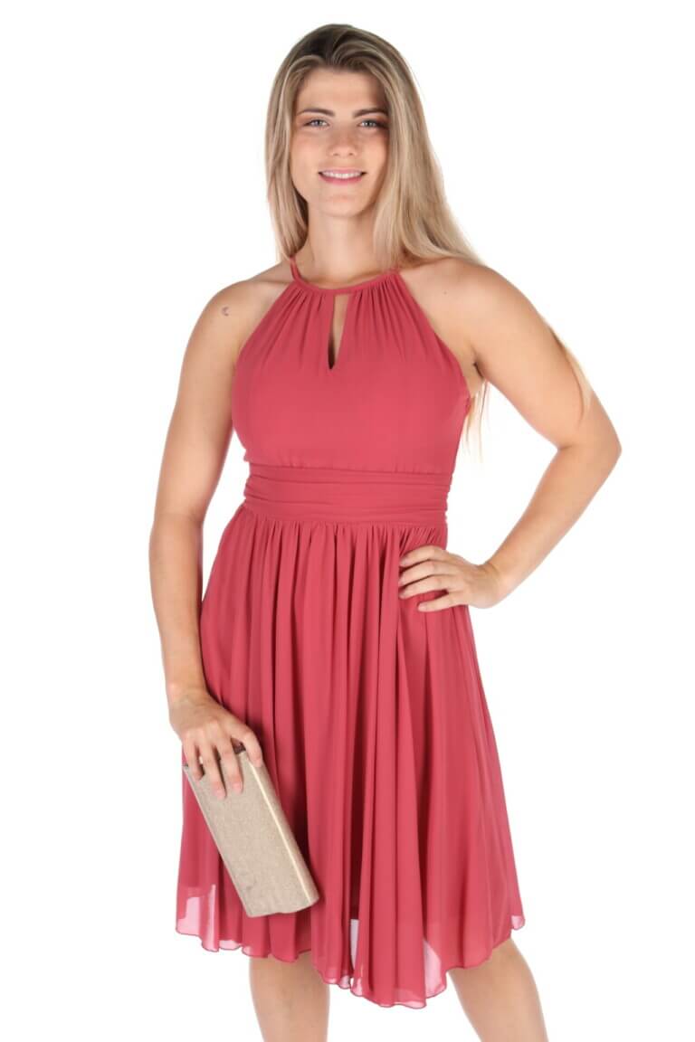 Almi steenrood (Cocktailjurken, Feestjurken) - Zoë & Zita