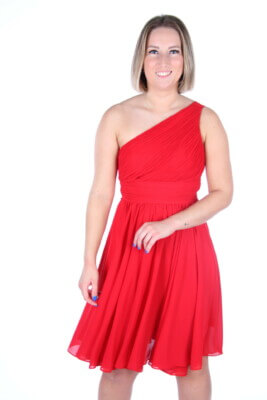 Ecatia rood (Cocktailjurken, Feestjurken) - Zoë & Zita