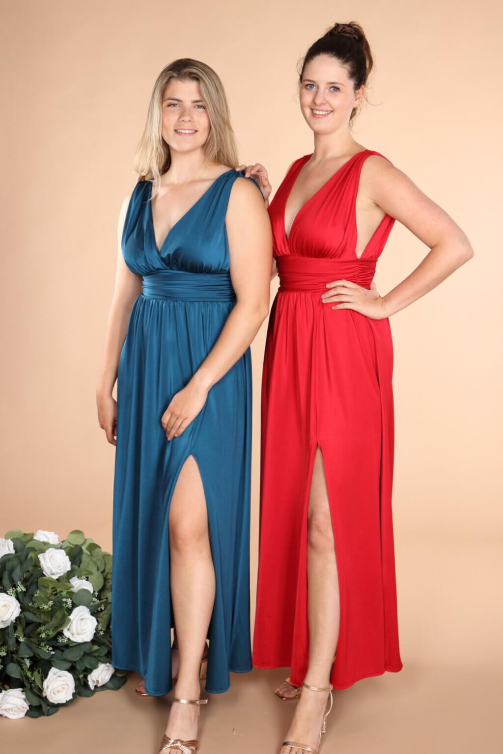 Trisha rood (Bruidsmeisjesjurken, Feestjurken) - Zoë & Zita